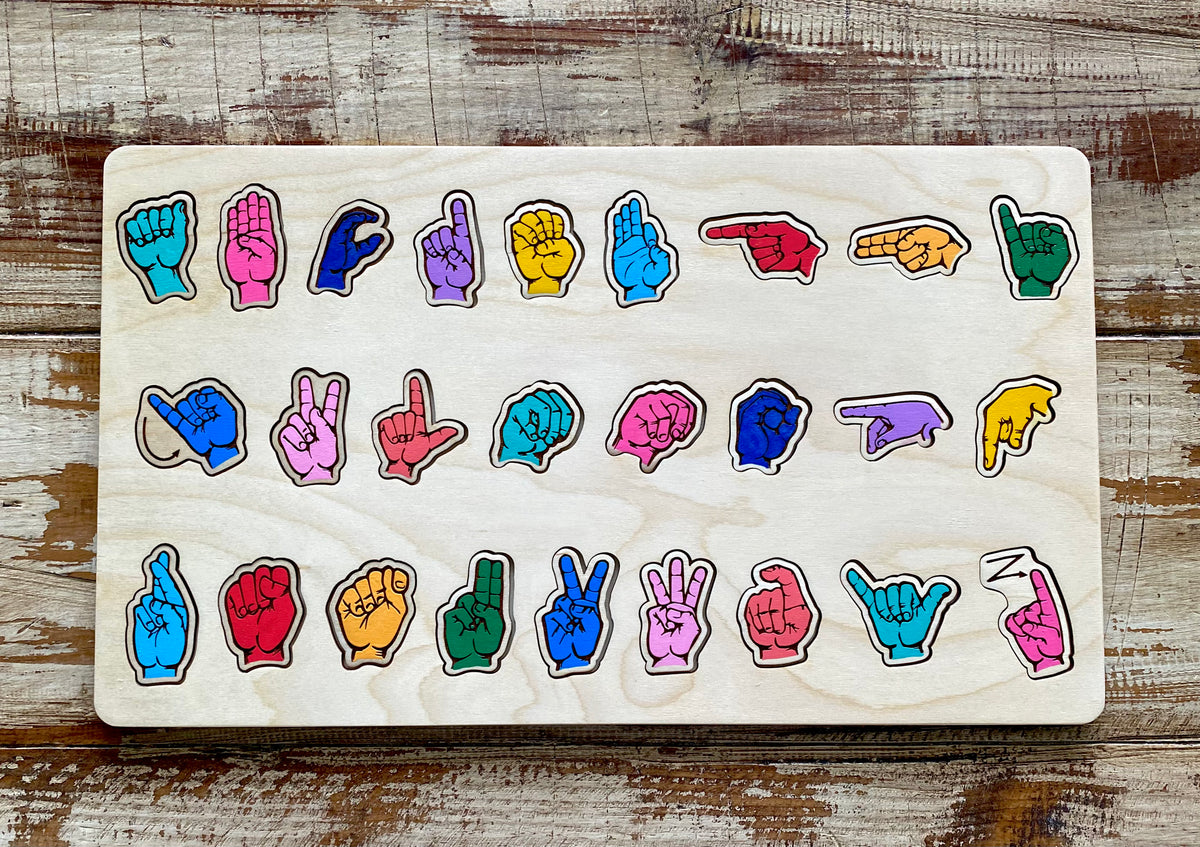 ASL- American Sign Language Alphabet Wooden Puzzle – Leighton & Lance
