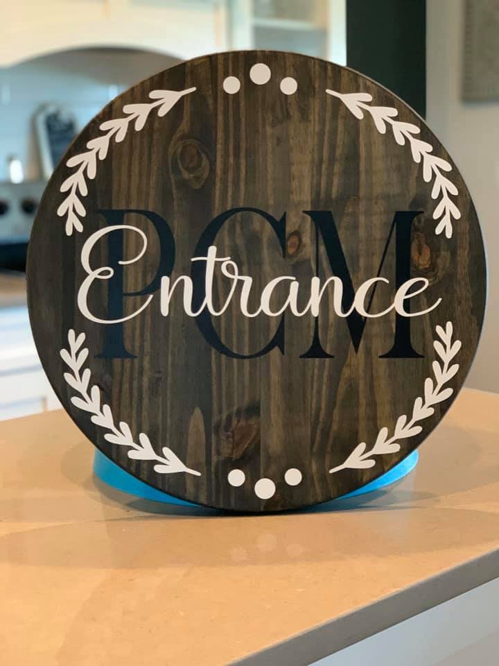 Round Wood-Entrance Sign – Leighton & Lance
